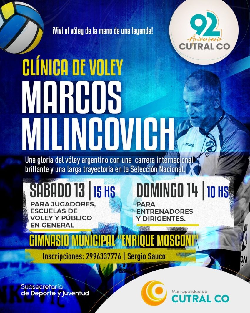 Marcos Milincovich brindará clínica de vóley en Cutral Co – Cutral Co ...